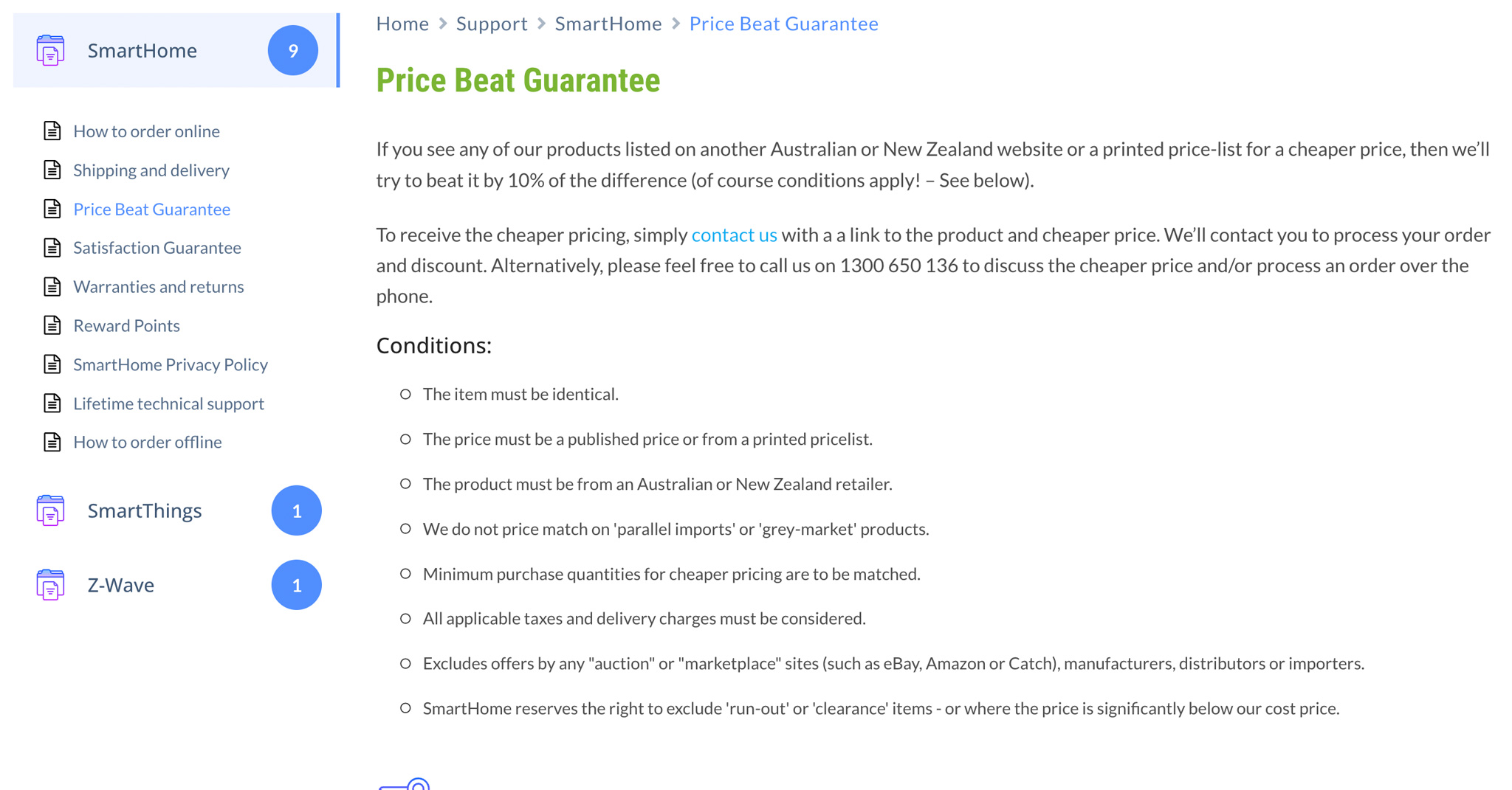 Price Beat Guarantee - SmartHome