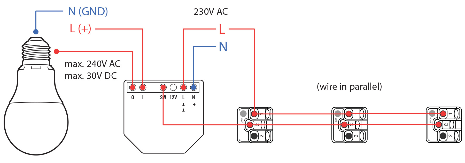Wiring Diagrams - Shelly 1 Gen4 | SmartHome